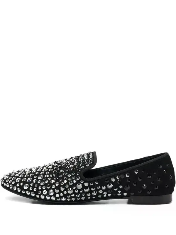 GIUSEPPE ZANOTTI Crystal-embellished Slippers - Black