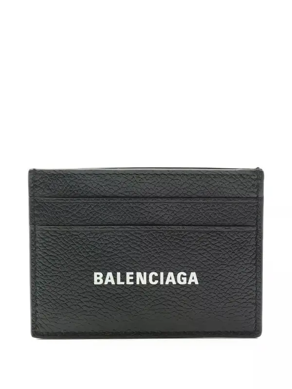 Balenciaga Logo-detail Leather Cardholder - Black