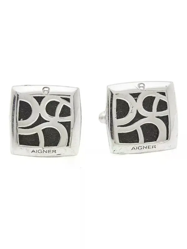 AIGNER Logo-embellished Cufflinks - Silver