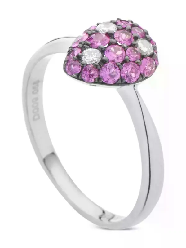 LB EXCLUSIVE 18k White Gold Diamond And Ruby Ring - Silver