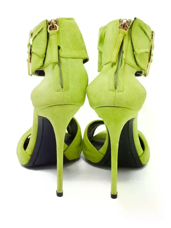 GIUSEPPE ZANOTTI 120mm Ruched Sandals - Green