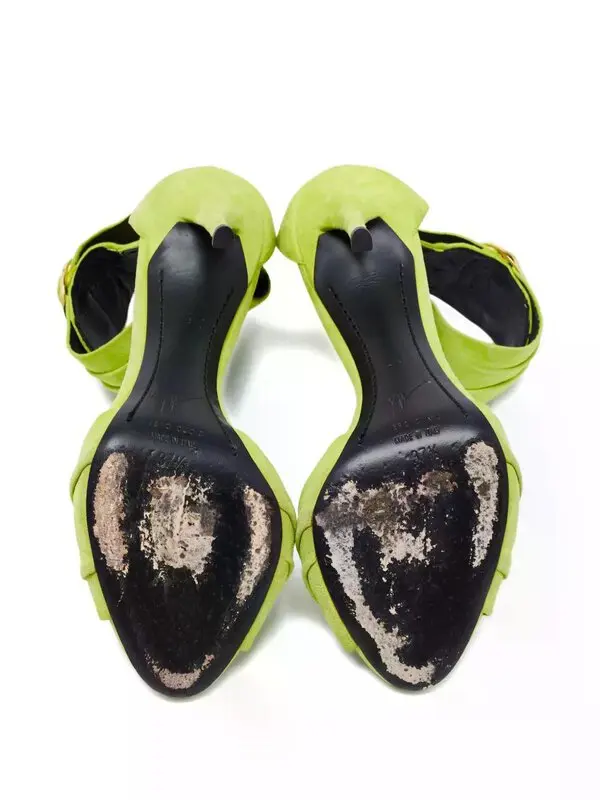 GIUSEPPE ZANOTTI 120mm Ruched Sandals - Green