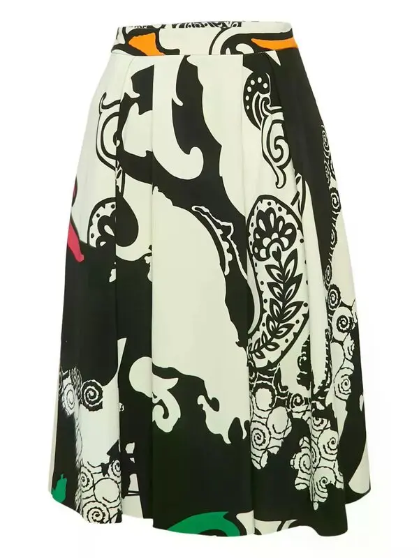 Etro Paisley-print Pleated Skirt - Black