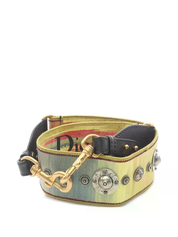 Dior Medallion Embroidered Shoulder Strap - Yellow