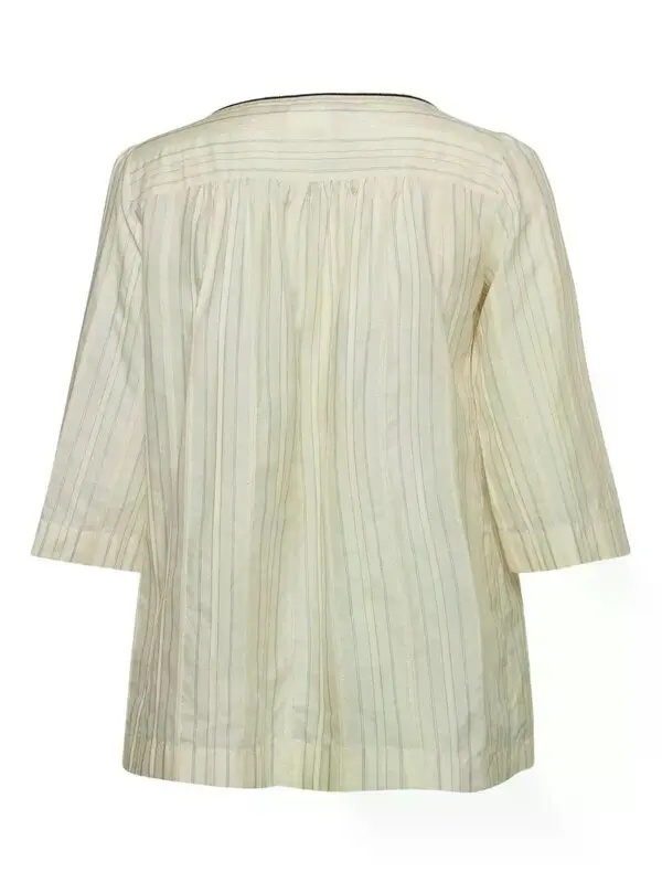 Max Mara Striped Three-quarter Sleeve Top