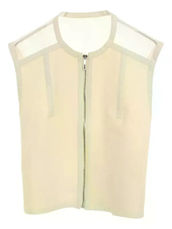 Hermès 2010s Zip-up Mesh Vest - Neutrals