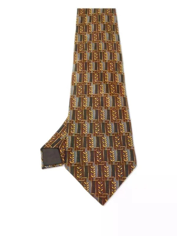 LANVIN Patterned Silk Tie - Brown