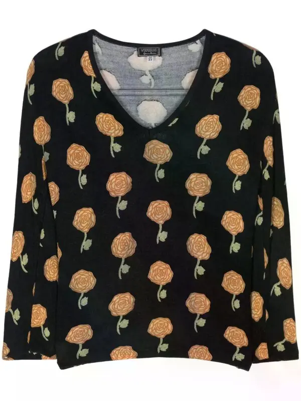 Versace 2000s Floral-print Jumper