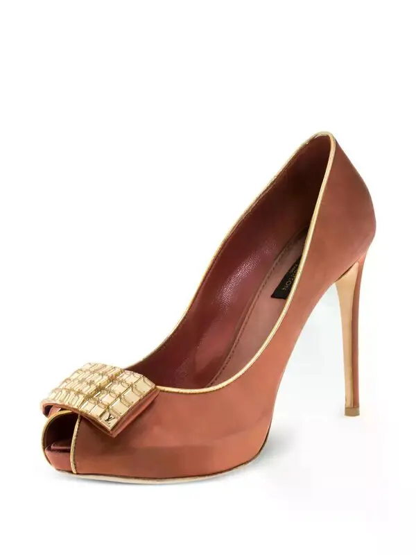 LOUIS VUITTON 110mm Leather Peep-toe Platform Pumps
