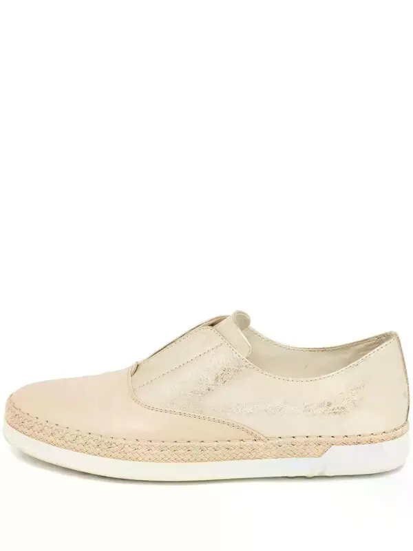 TOD'S Leather Flat Espadrilles - Neutrals