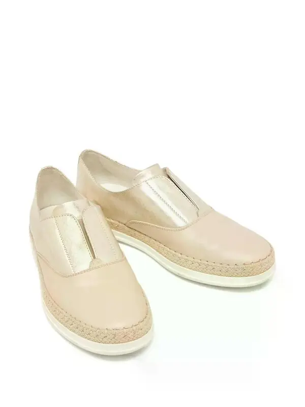 TOD'S Leather Flat Espadrilles - Neutrals