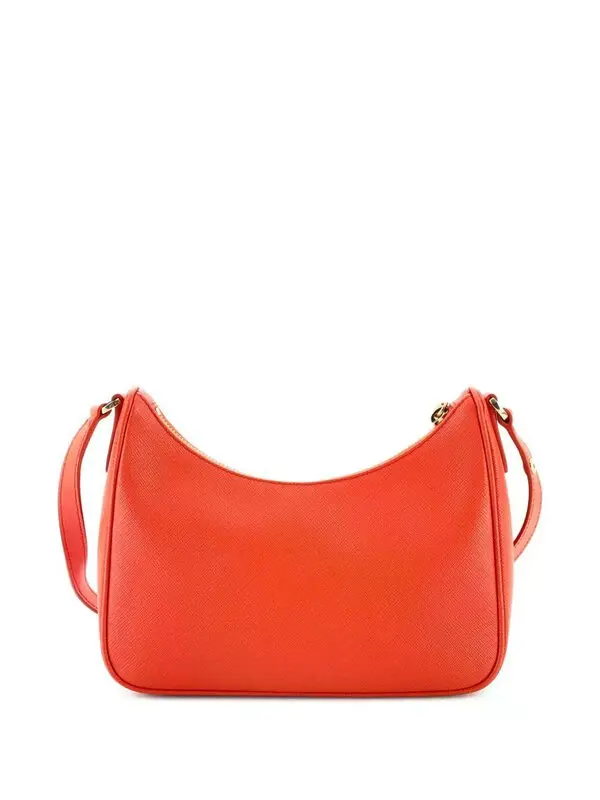 Prada Adjustable Handle Zip Saffiano Leather Mini Hobo Bag