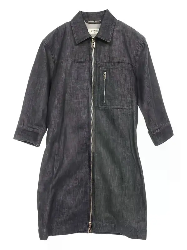 Fendi 2010s Zip-up Denim Mini Dress