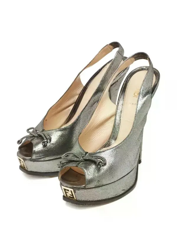 Fendi 140mm Sta Bow Sandals - Grey