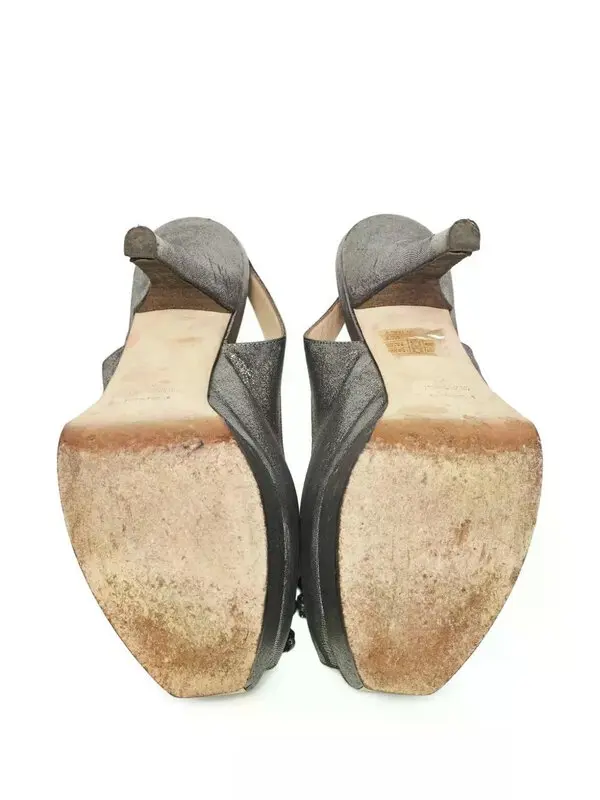 Fendi 140mm Sta Bow Sandals - Grey