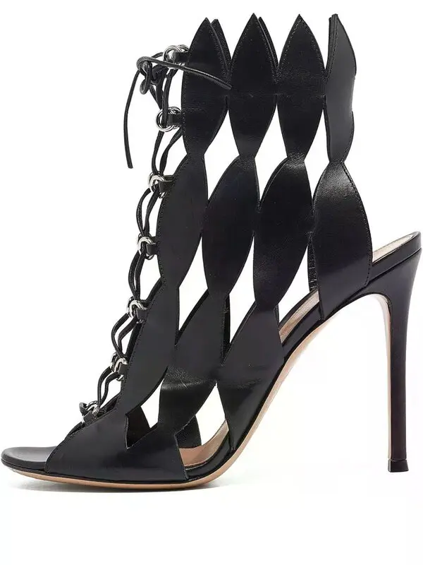GIANVITO ROSSI 105mm Cut-out Sandals - Black