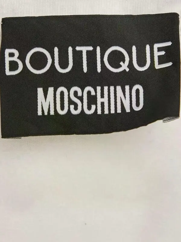 Moschino Ruffle-neck Logo-print T-shirt - White