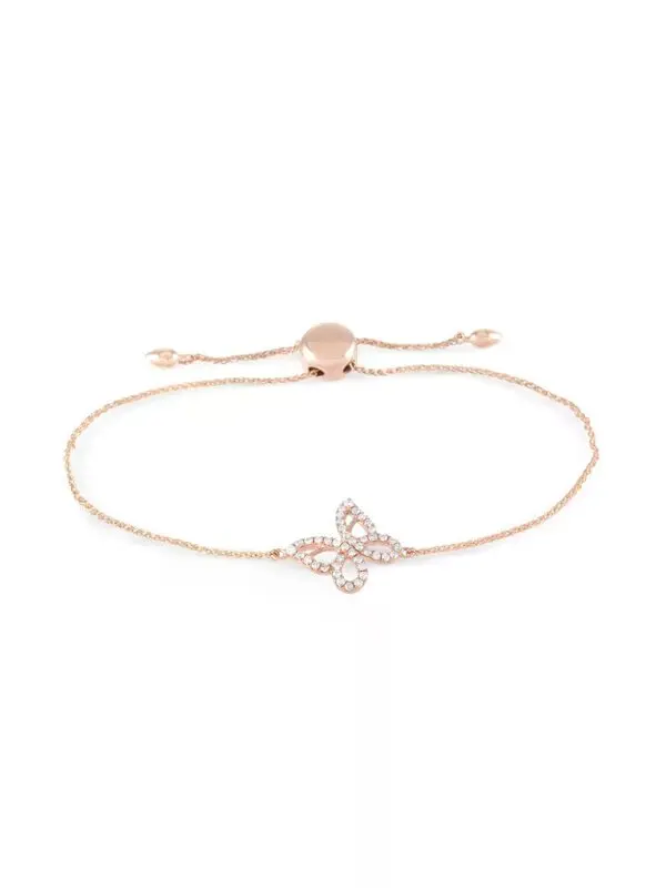 LB EXCLUSIVE 14k Rose Gold Butterfly Diamond Bracelet - Pink
