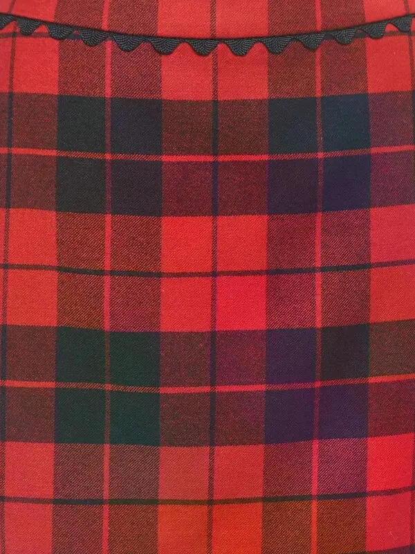 Moschino Plaid Wool Blend Skirt