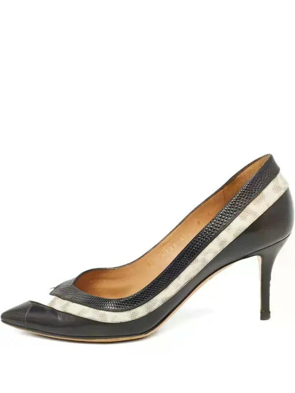 FERRAGAMO 85mm Panelled Leather Pumps