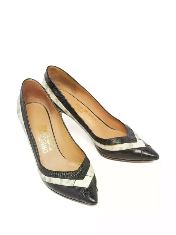 FERRAGAMO 85mm Panelled Leather Pumps