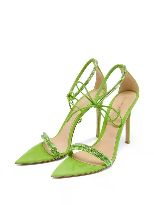 GIANVITO ROSSI 110mm Montecarlo Strappy Stiletto Sandals - Green