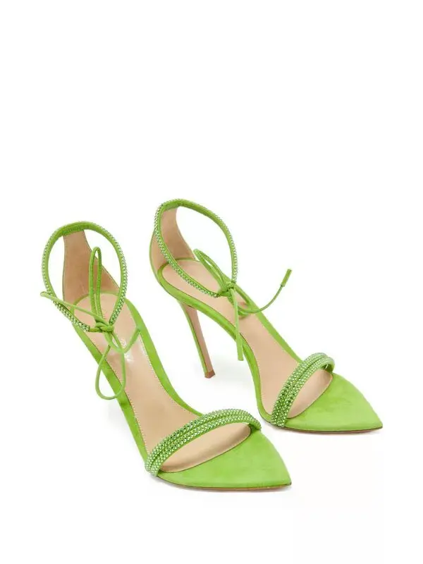 GIANVITO ROSSI 110mm Montecarlo Strappy Stiletto Sandals - Green