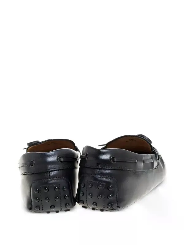 TOD'S Leather Boat Shoes - Black