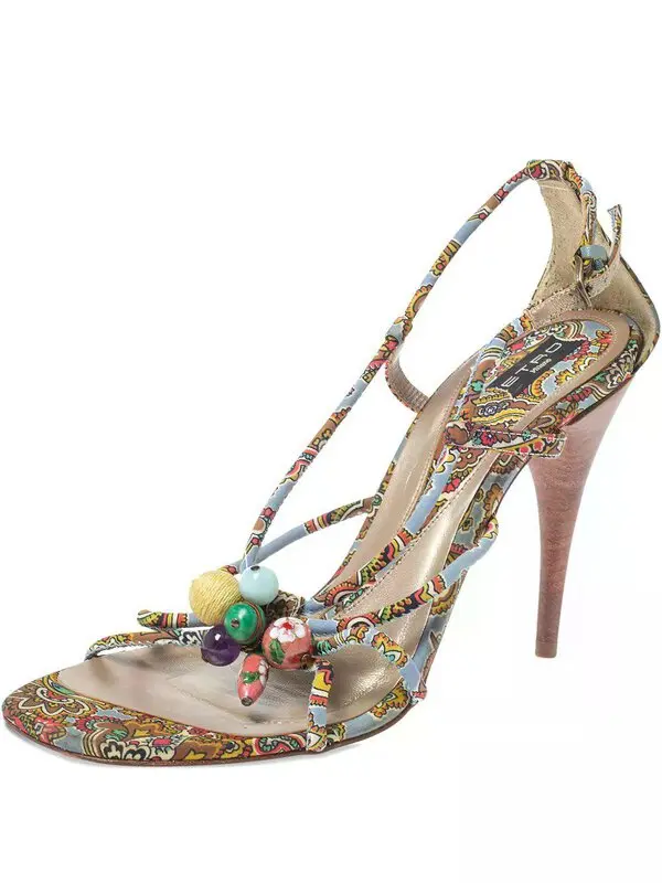 Etro 110mm Paisley-print Beaded Sandals