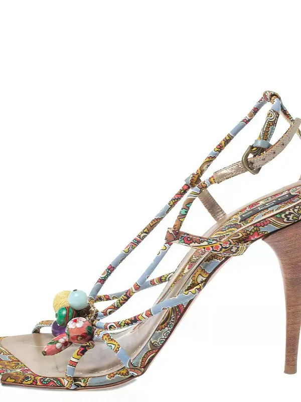 Etro 110mm Paisley-print Beaded Sandals