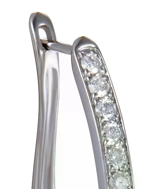 LB EXCLUSIVE 14k White Gold Diamond Hoop Earrings