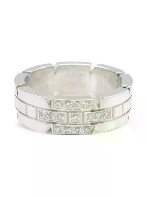 CARTIER 2010 18kt Gold Tank Diamond Ring - White
