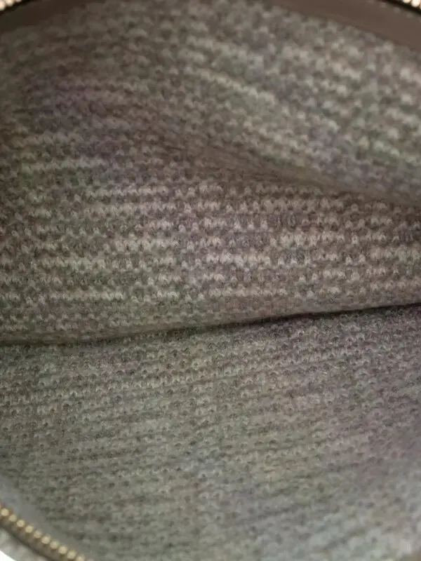Fendi Large Woven Fabric And Calfskin Flat Pouch - Grey