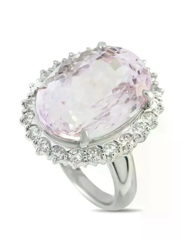 LB EXCLUSIVE Platinum, Diamond, And Kunzite Ring - Silver