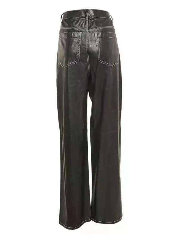 Helmut Lang Leather Contrast-stitch Trousers