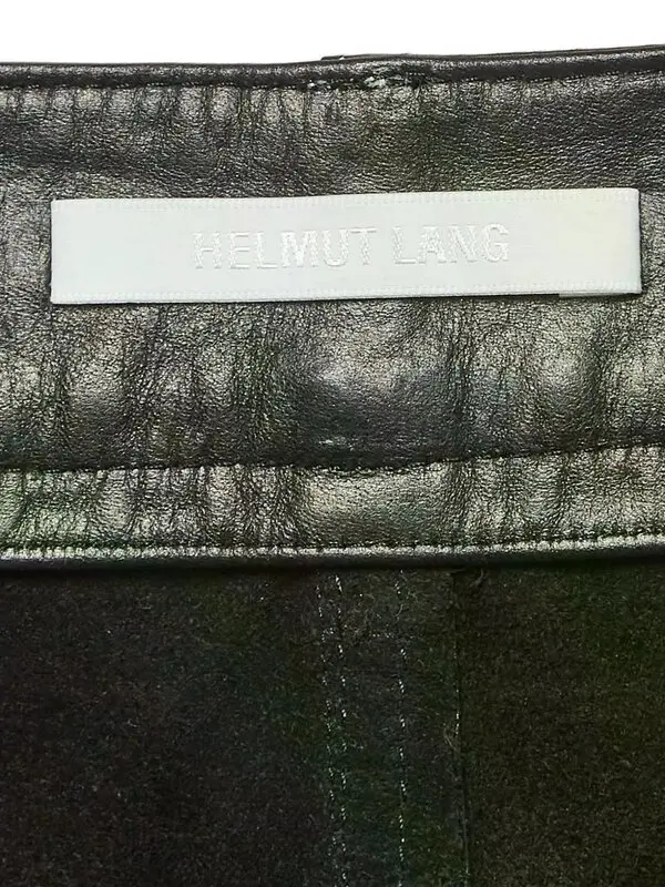 Helmut Lang Leather Contrast-stitch Trousers