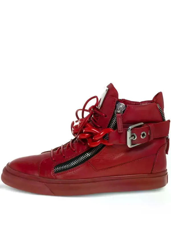 GIUSEPPE ZANOTTI Chain-embellished High-top Sneakers