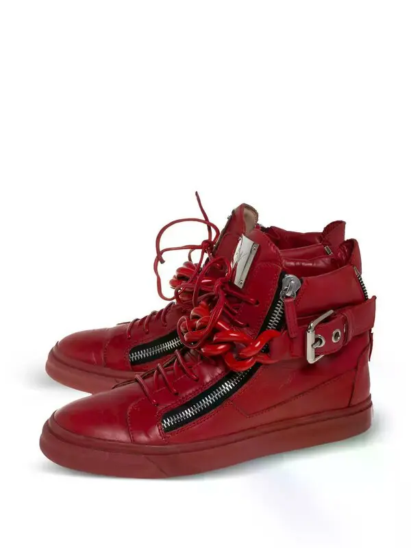 GIUSEPPE ZANOTTI Chain-embellished High-top Sneakers