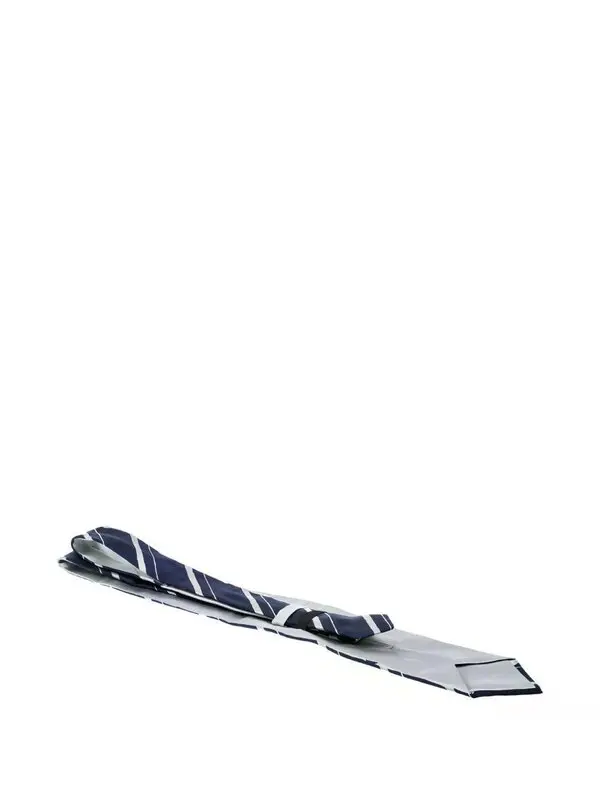 Prada Striped Silk Tie - Blue
