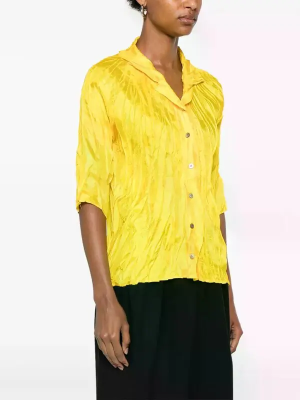 Issey Miyake 2000s Plissé-effect Shirt