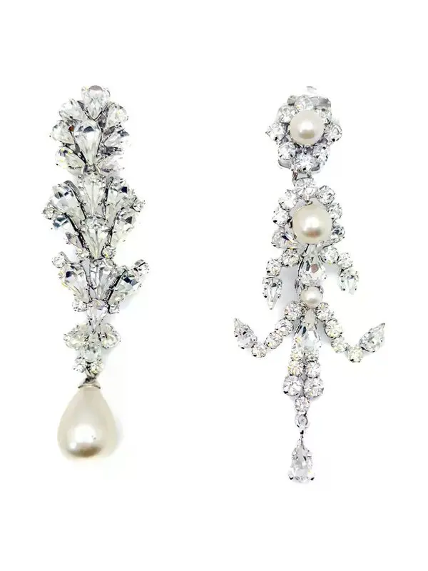 Dior Pre-owned 1970s Pearl Drop Earrings - Silver
