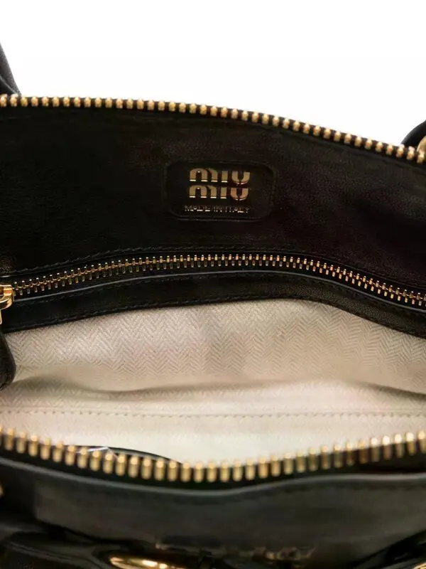 Miu Miu Aventure Leather Tote Bag - Black