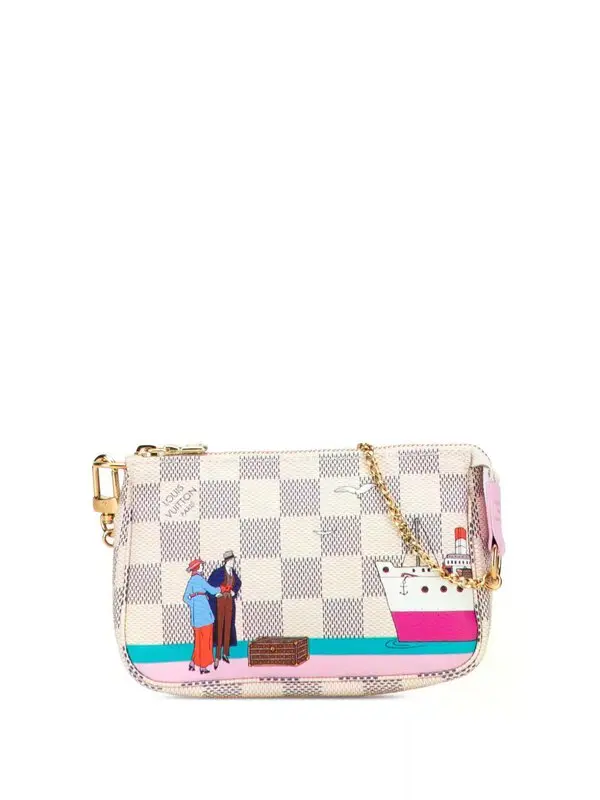 LOUIS VUITTON Damier Azur Illustre Transatlantic Mini Pochette Accessories Handbag - Multicolour