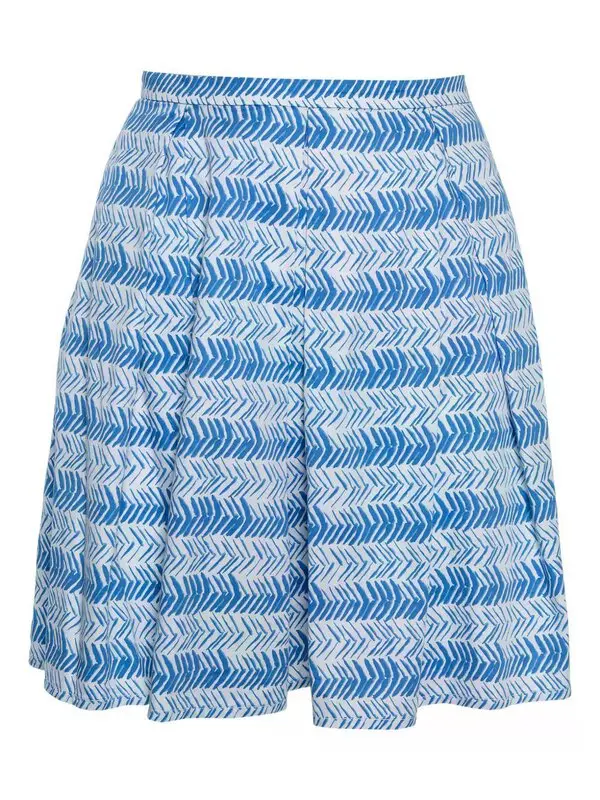 Max Mara Arrow-print Pleated Mini Skirt