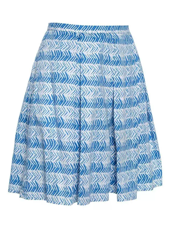 Max Mara Arrow-print Pleated Mini Skirt