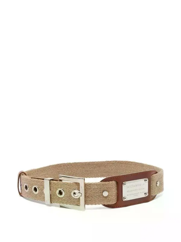 Dolce & Gabbana Logo-plaque Canvas Belt - Neutrals