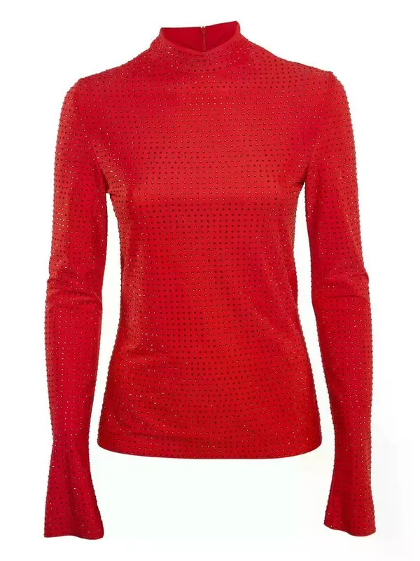 FERRAGAMO Crystal-embellished High-neck Top