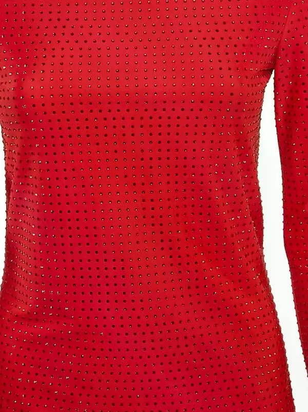 FERRAGAMO Crystal-embellished High-neck Top