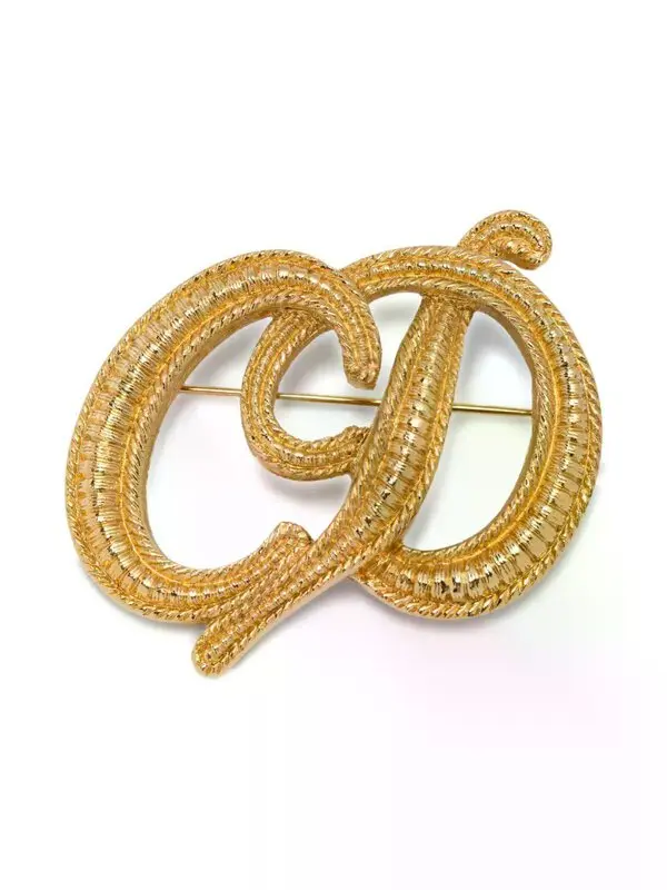 Dior Logo Brooch - Gold