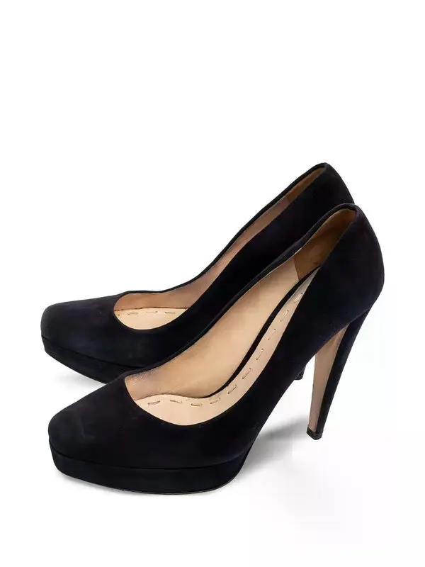 Miu Miu 125mm Leather Heeled Pumps - Black